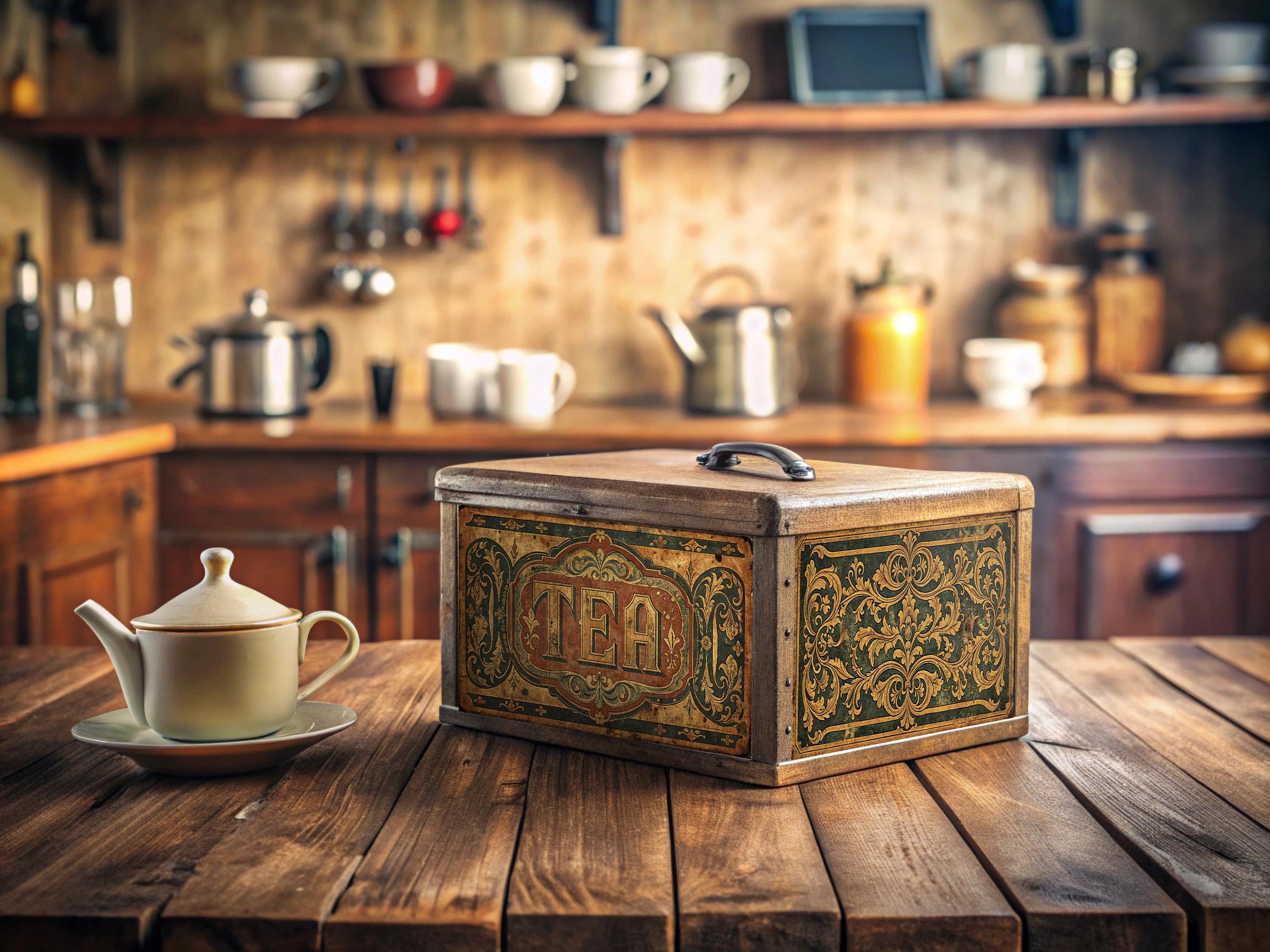 Coffee Tin Label, Tea Box Label, Printable Vintage Label, Victorian ...