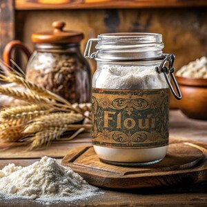 Vintage Flour Label Printable: Victorian Kitchen Jar Tag (digital ...