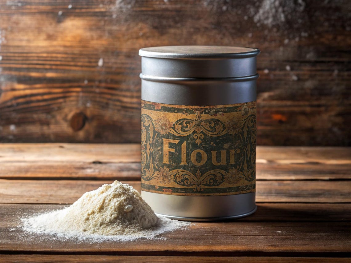 Vintage Sugar & Flour Label Set: Printable Victorian Pantry (digital ...