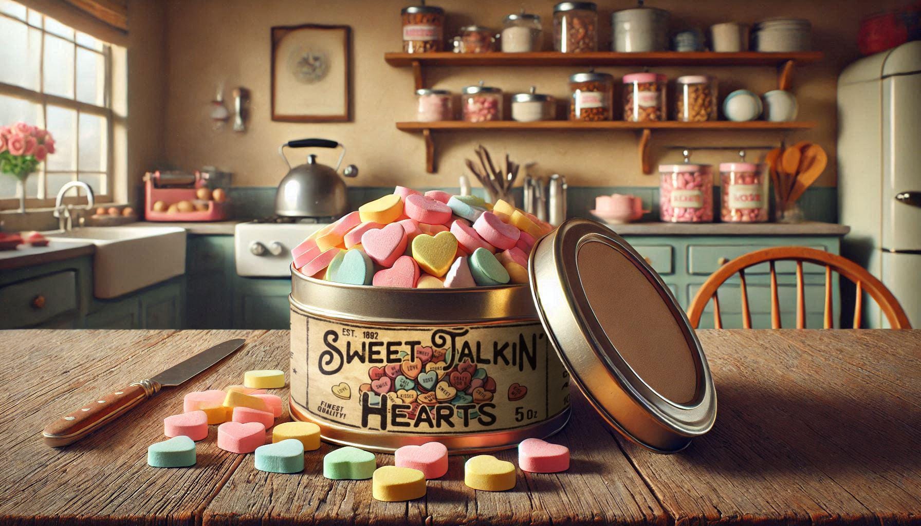 Vintage Conversation Hearts Label: Valentine's Day Candy Tin (digital ...