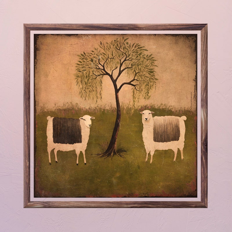 Folk Art Sheep - Etsy