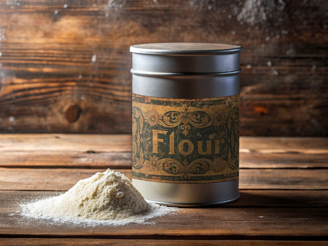 Vintage Flour Label Printable: Victorian Kitchen Jar Tag (digital ...