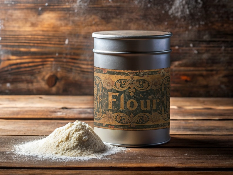 Vintage Flour Label Printable: Victorian Kitchen Jar Tag (digital ...