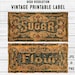 Vintage Sugar & Flour Label Set: Printable Victorian Pantry (digital ...