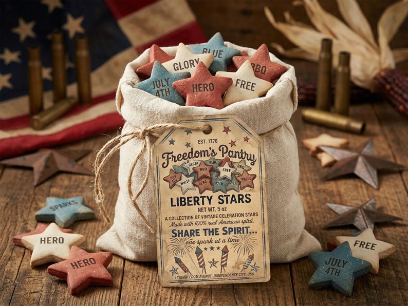 Vintage 4th of July Labels, Independence Day Tags, Americana Pantry ...