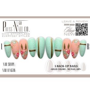 Bunny Ears - Spring Press on Nail Set | Adorable Easter Nail Designs ...