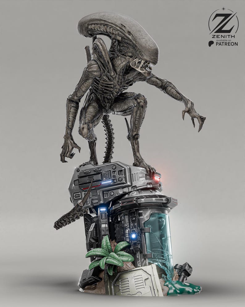 Alien Xenomorph Figure Fanart - Professional 3D Print 12k Resin - High ...