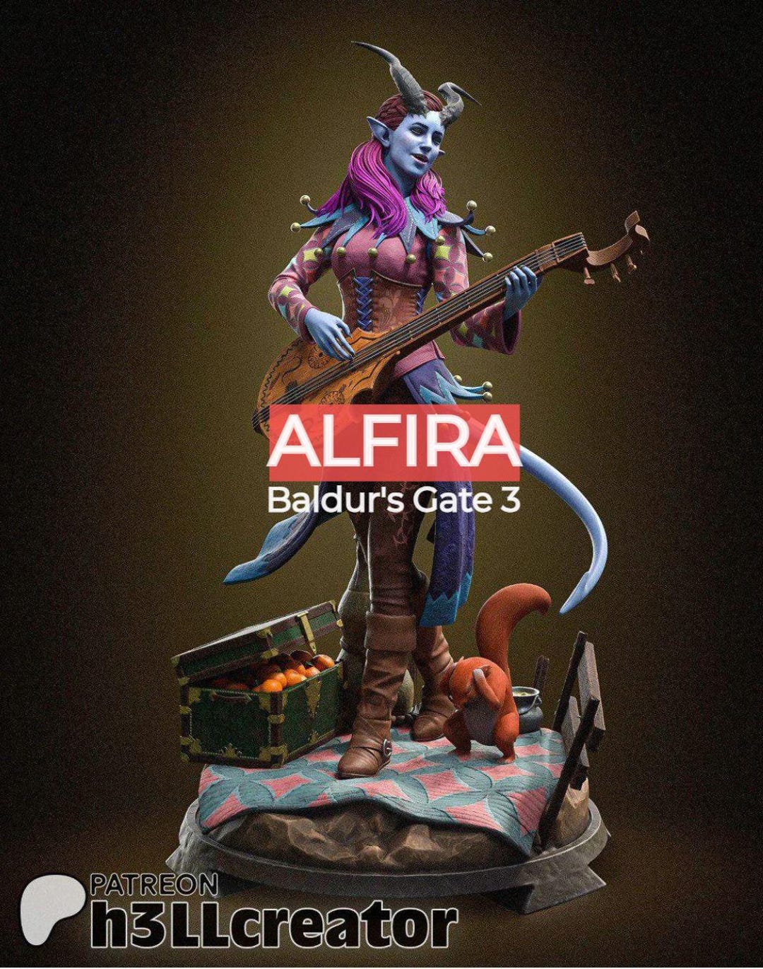 Alfira Baldur's Gate 3 Figure Fanart - Professional 12k Resin 3D Print ...