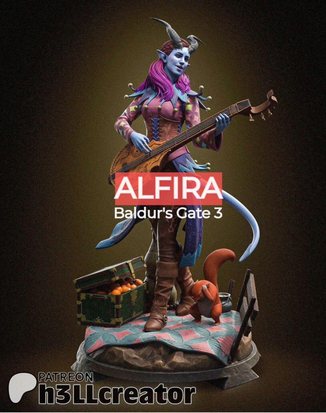 Alfira Baldur's Gate 3 Figure Fanart - Professional 12k Resin 3D Print ...