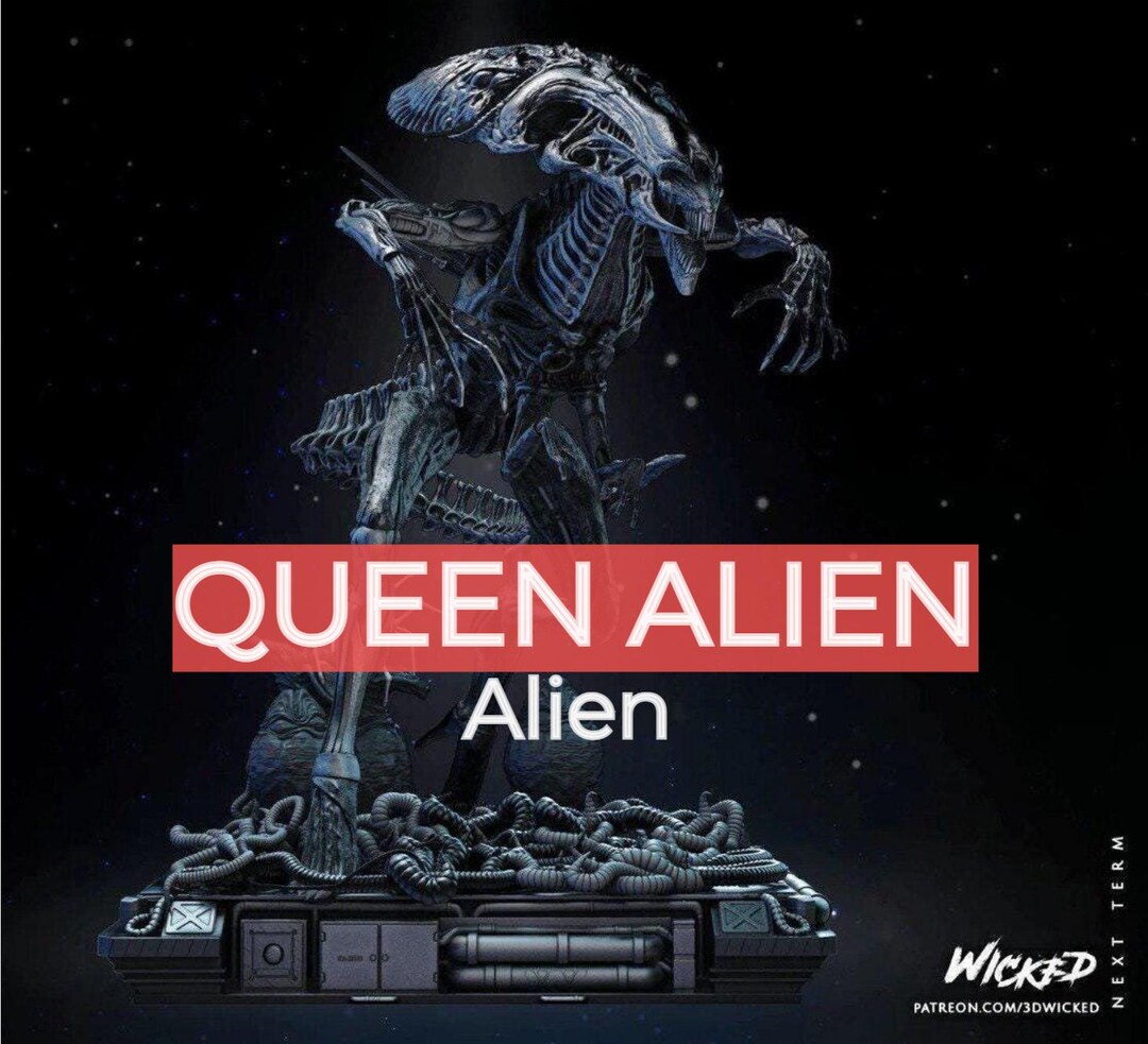 Queen Alien Fanart - Professional 12k Resin 3D Print - Handmade Statue ...