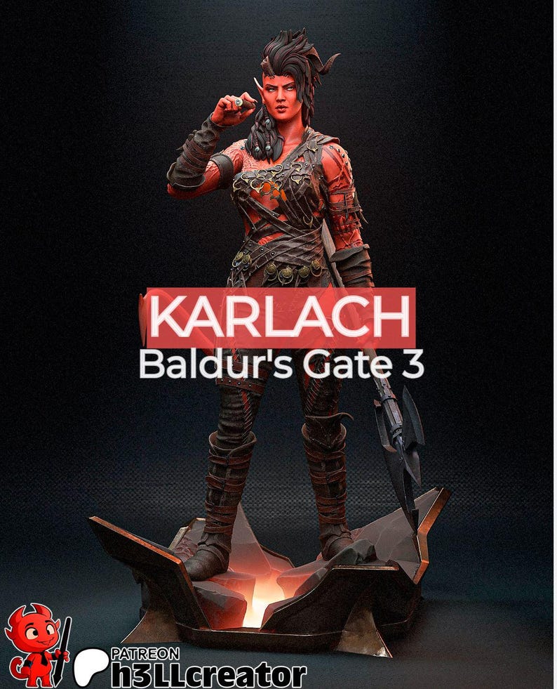 Karlach Baldur's Gate 3 Fanart - Professional 12k Resin 3D Print ...