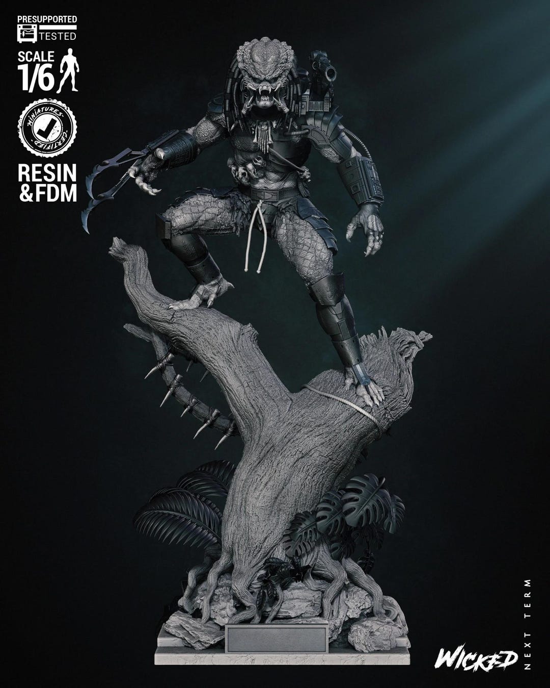 Alien Hunter - Professional 12k Resin 3D Print - Handmade Statue ...