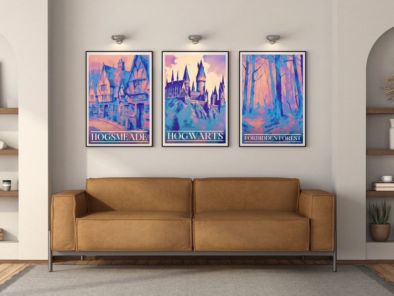 Set of 6 Printable HP Travel Posters, Magical, Travel Poster, HP Home ...