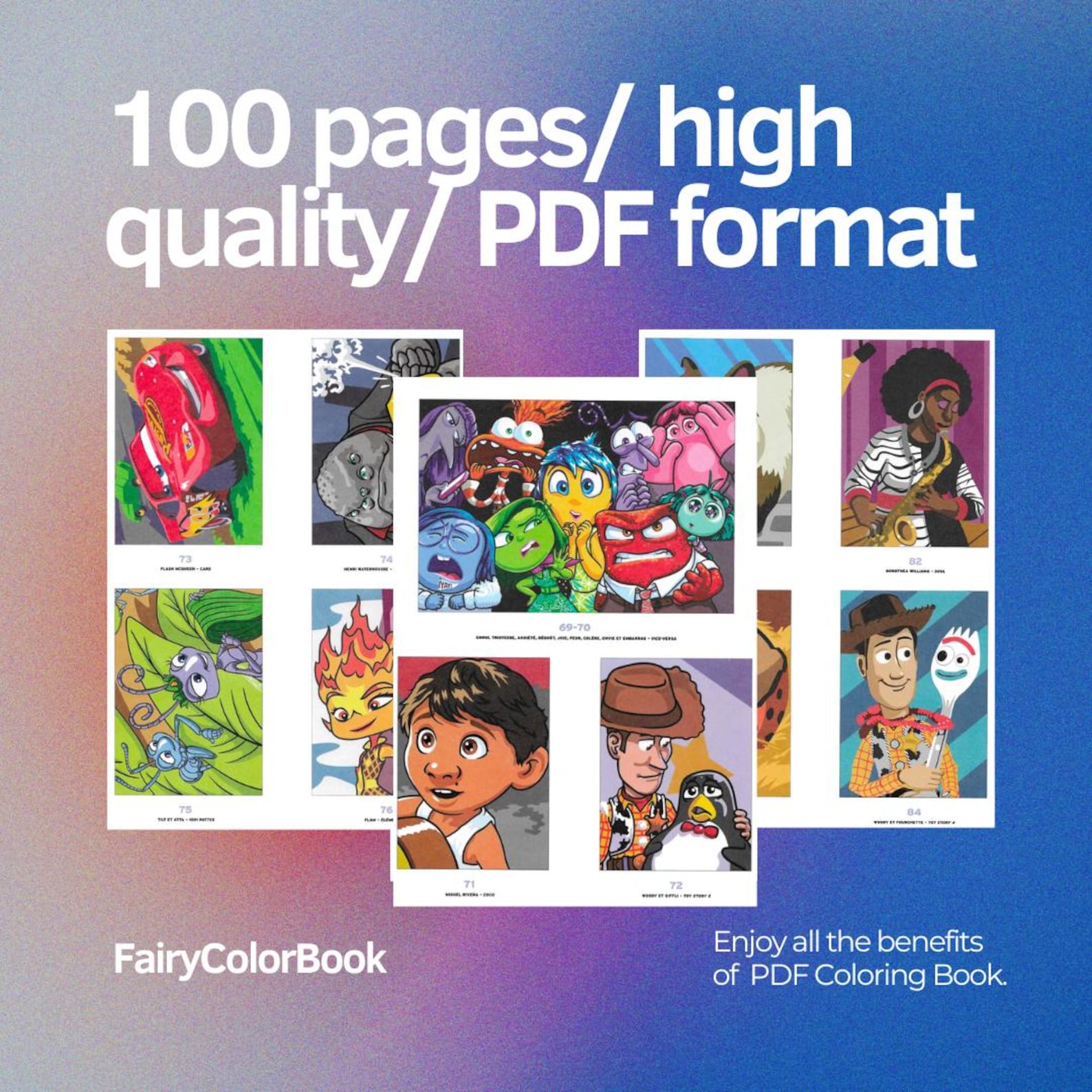 Coloriages Mysteres Best of Pixar, Digital, 100+ Pages, Mystery ...