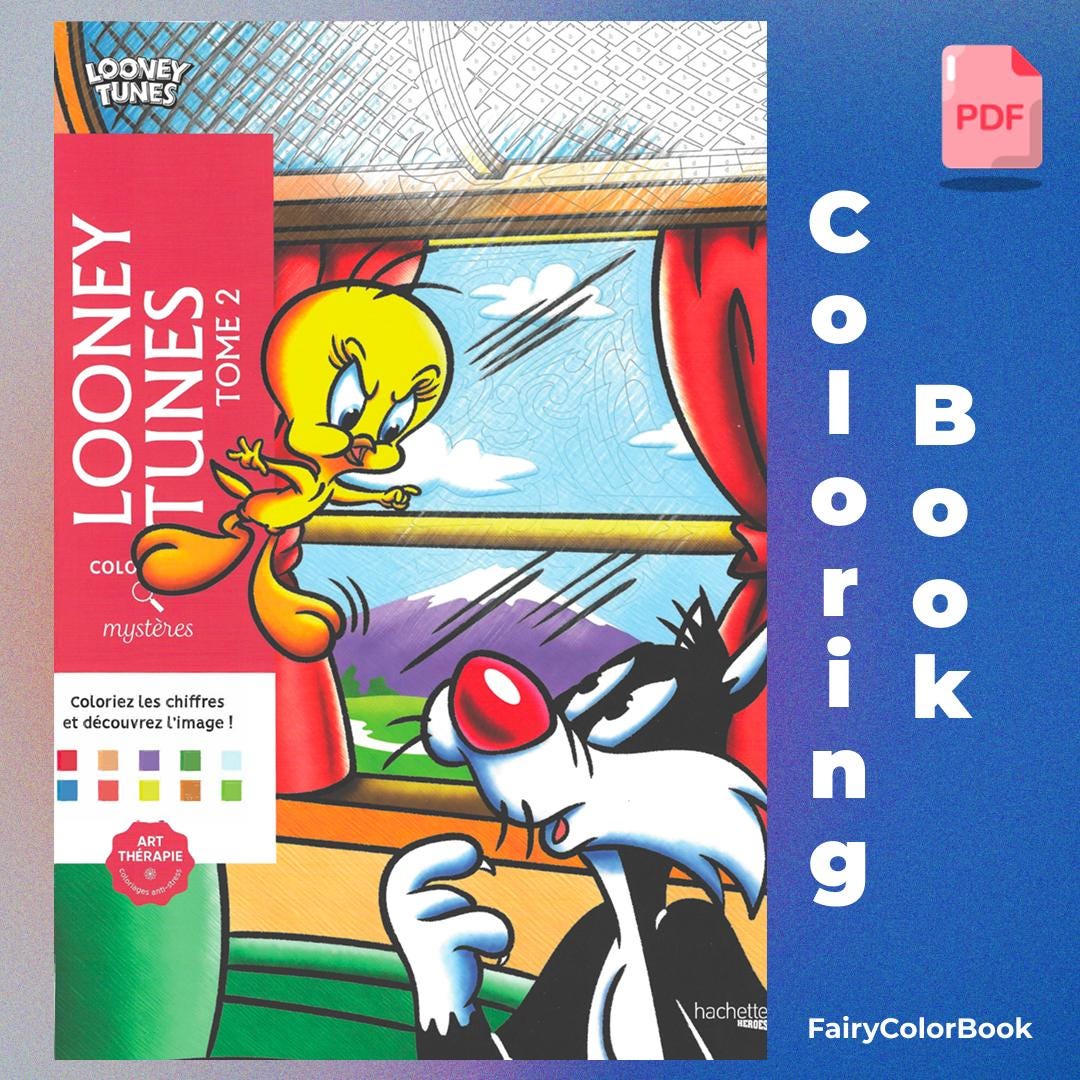 Looney Tunes Mystery Coloring Book, 100+ Pages (PDF Digital Download ...