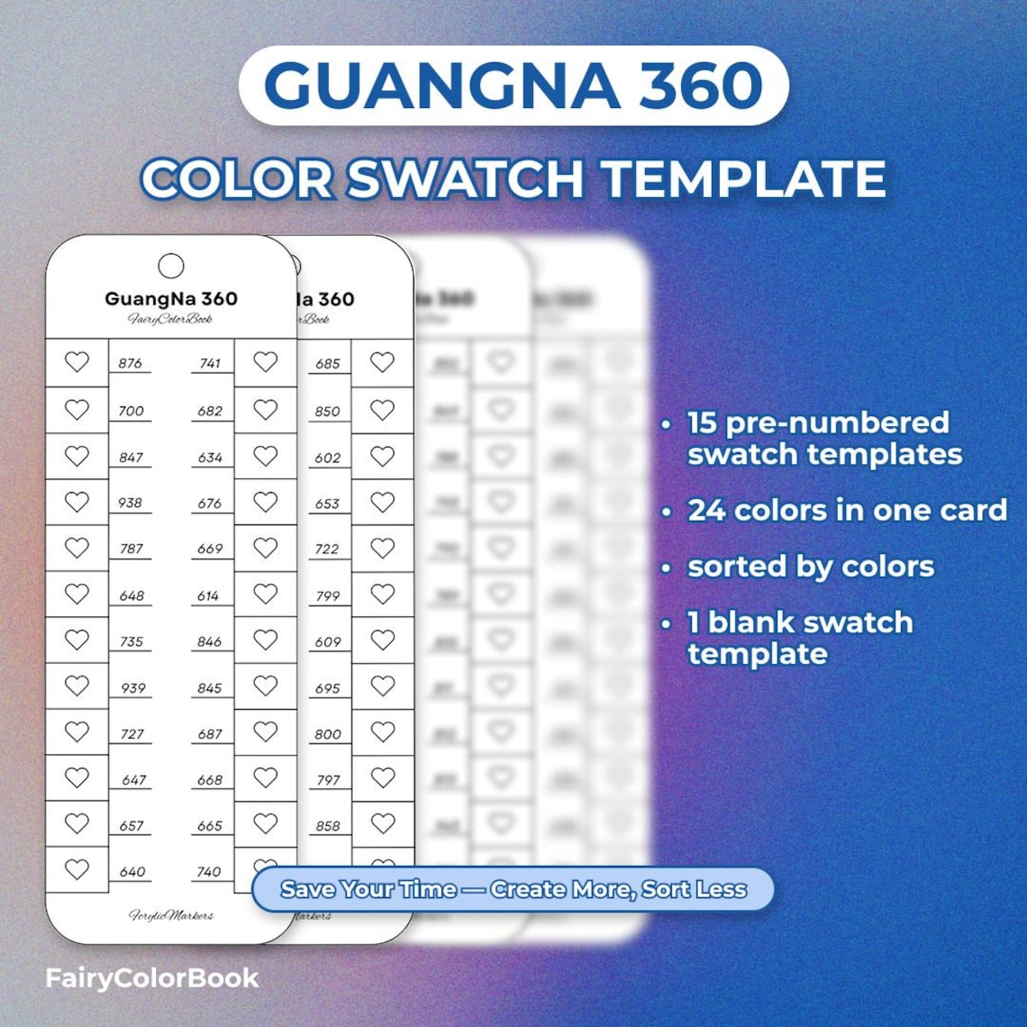 Guangna 360 Acrylic Marker Color Chart, Sorted by Colors | Swatch ...