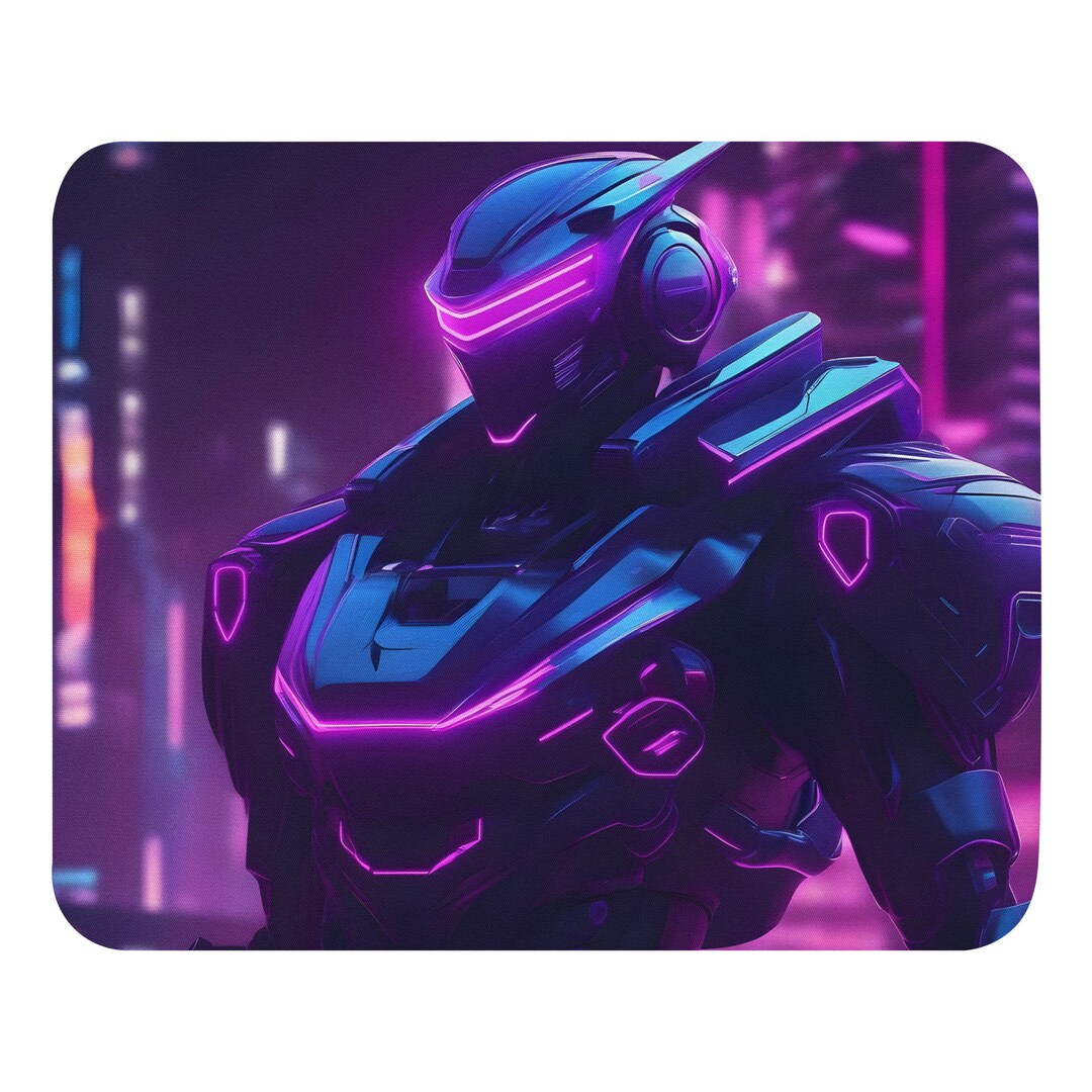 Gaming Mouse Pad, Cyberpunk Robot Desk Pad, Robot Mouse Mat, Vibrant 3D ...