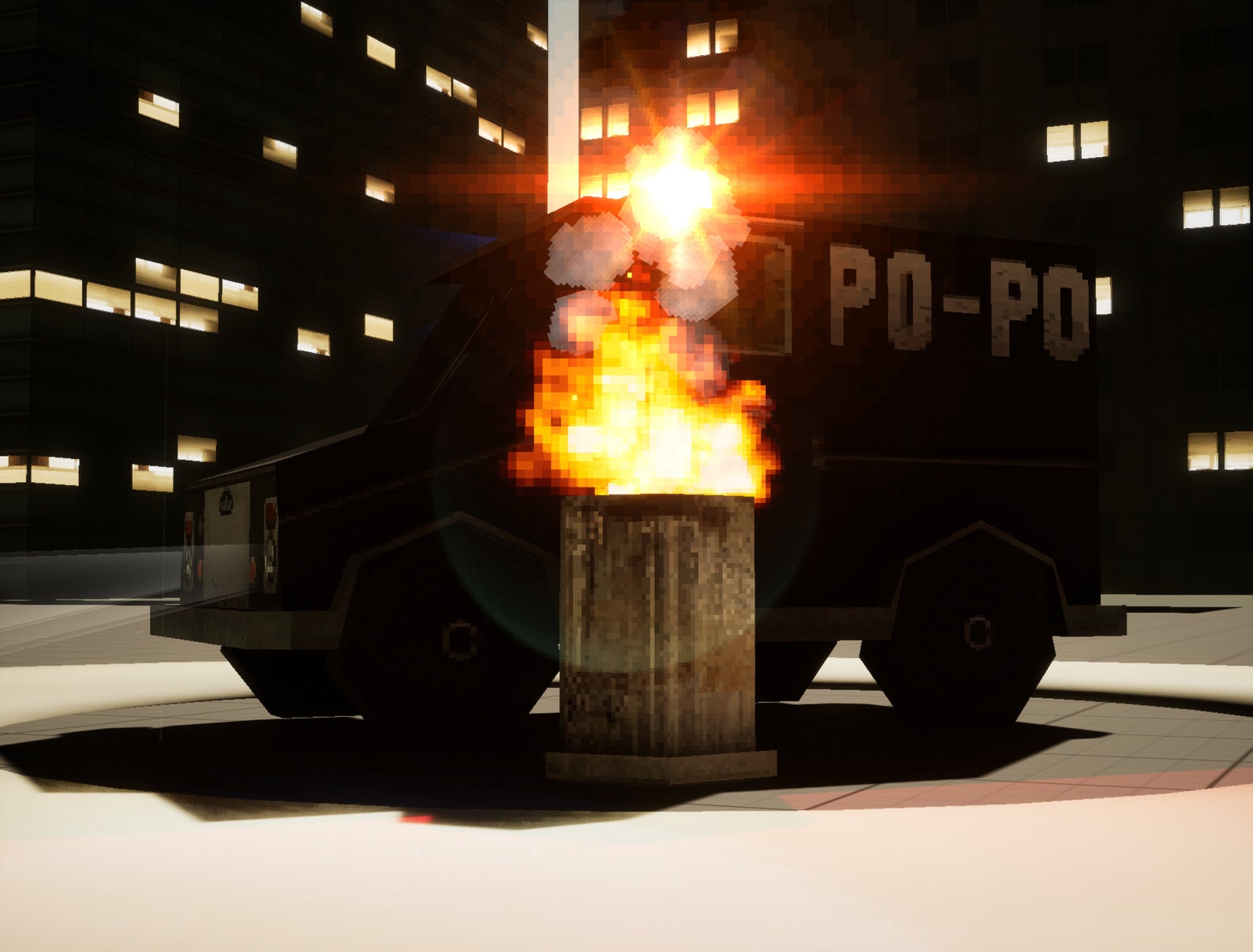 PSX Style - Low Poly Police Van - Etsy