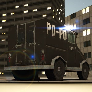PSX Style - Low Poly Police Van - Etsy