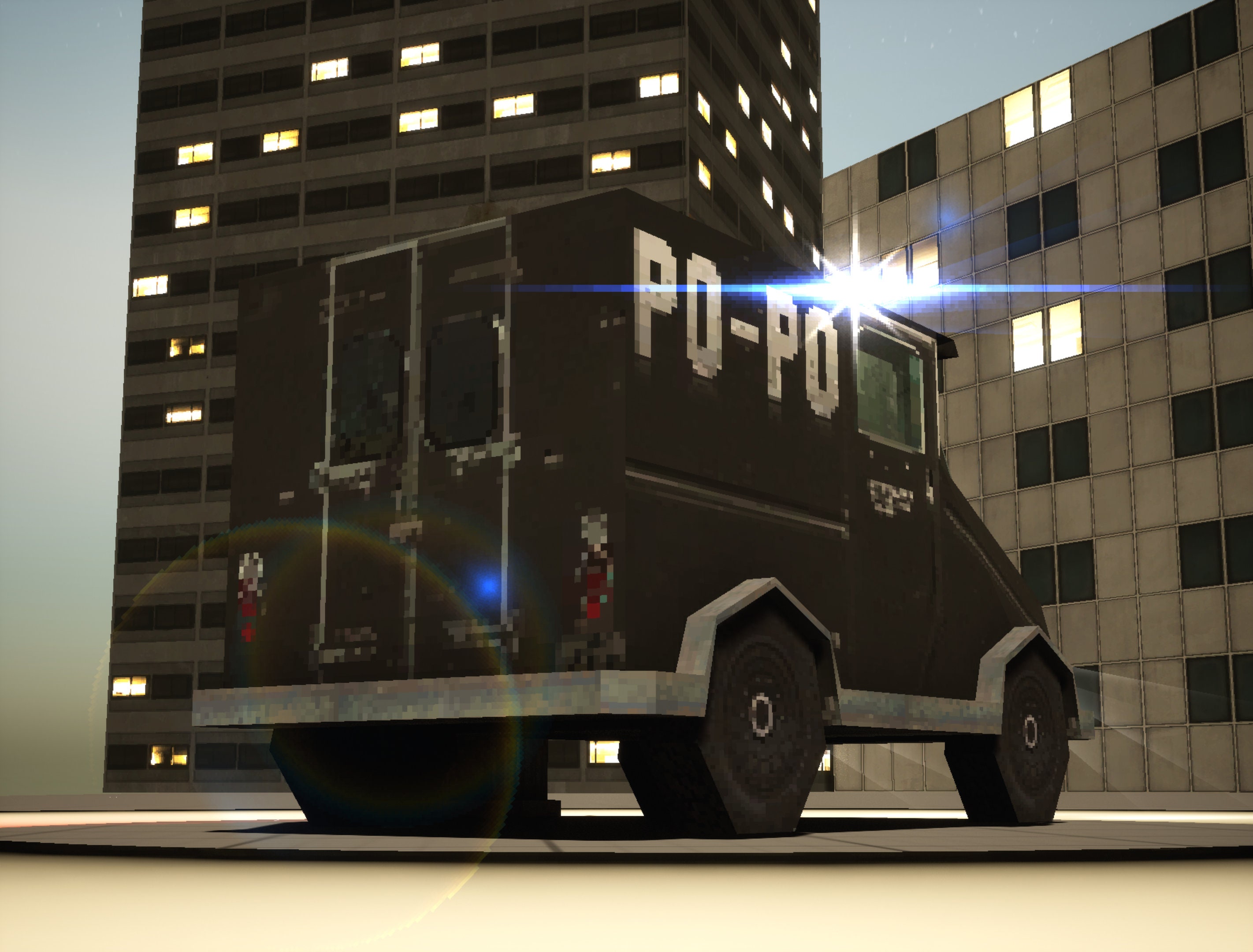 PSX Style - Low Poly Police Van - Etsy