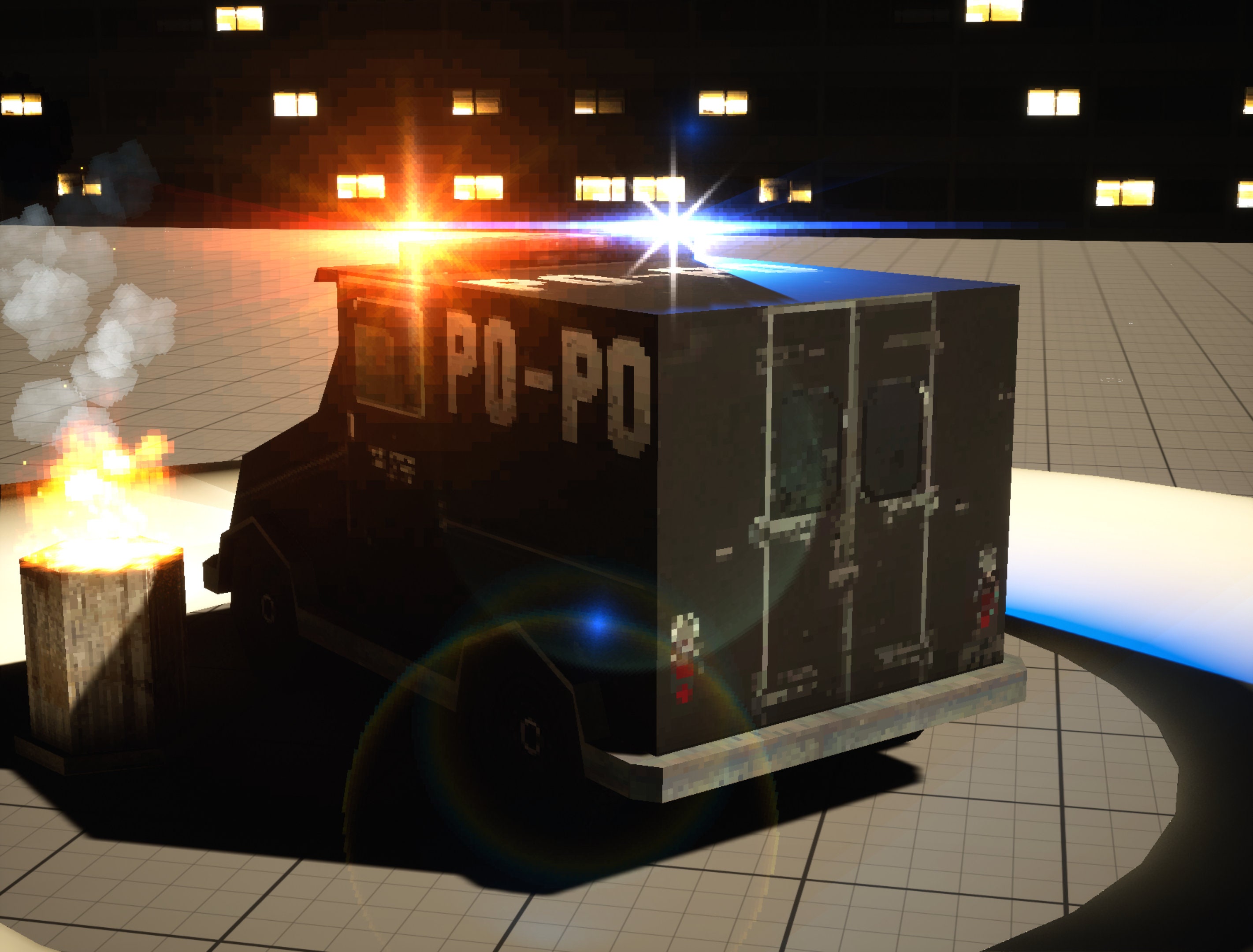 PSX Style - Low Poly Police Van - Etsy