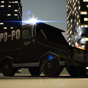 PSX Style - Low Poly Police Van - Etsy