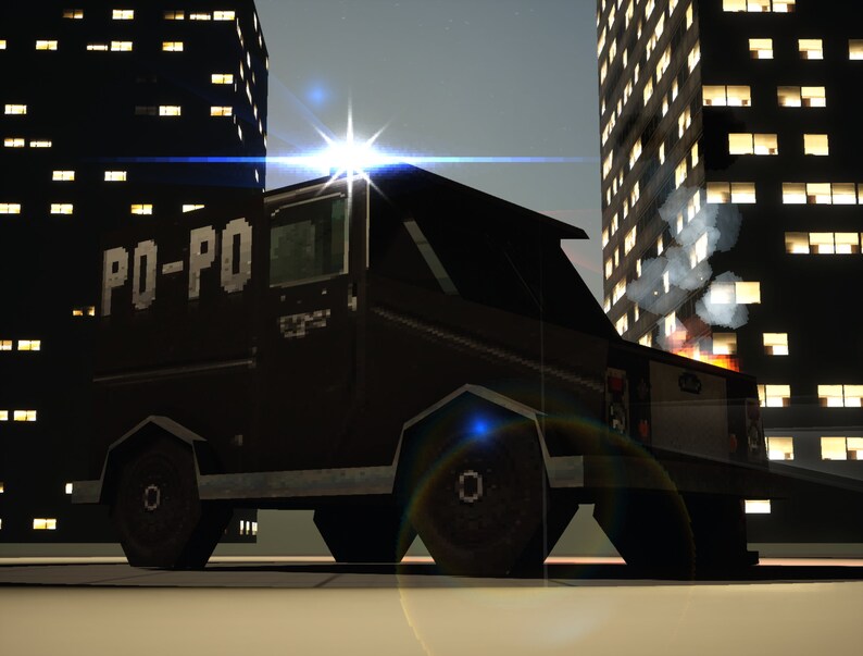 PSX Style - Low Poly Police Van - Etsy