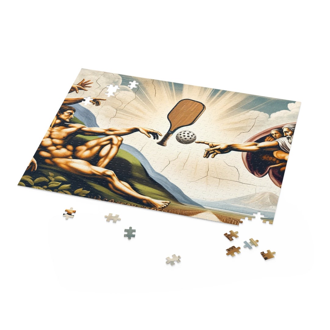 Pickleball Puzzle Creation of Adam Inspired 120, 252, 500-piece, Family ...