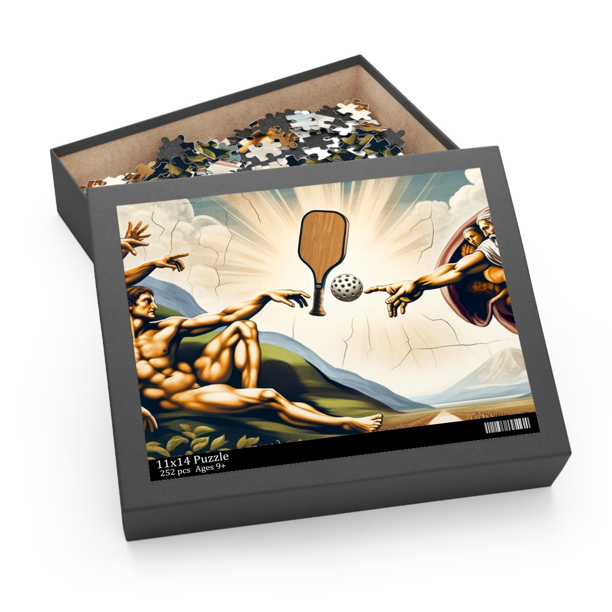 Pickleball Puzzle Creation of Adam Inspired 120, 252, 500-piece, Family ...