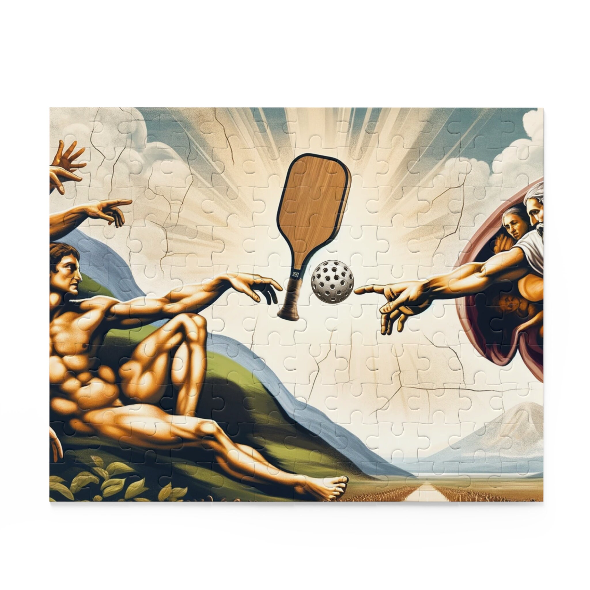 Pickleball Puzzle Creation of Adam Inspired 120, 252, 500-piece, Family ...