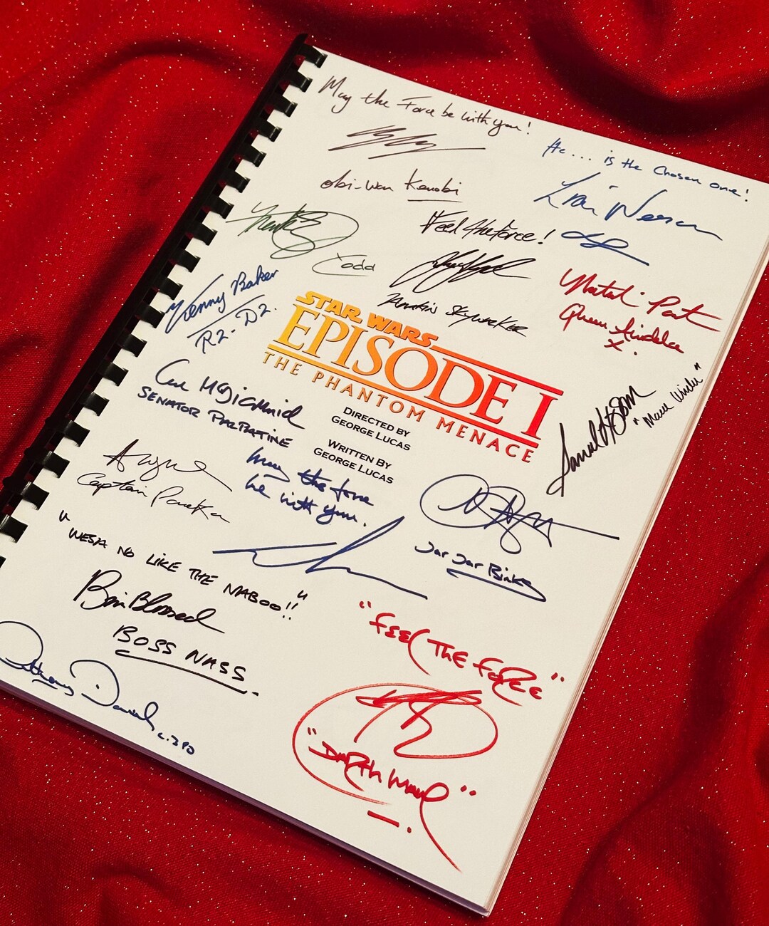 PHANTOM, MENACE, Movie Script, Present, Birthday Gift, Movie Gift, Film ...