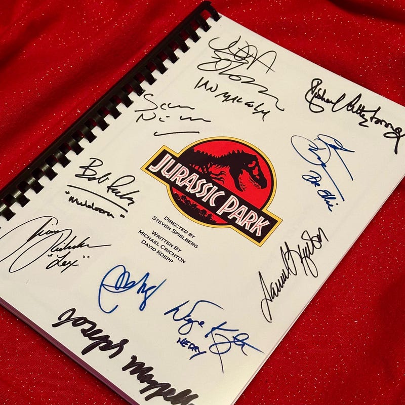 Jurassic Park Autograph - Etsy