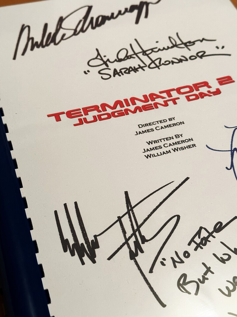 TERMINATOR 2 Judgment Day Signed Movie Script, Present, Birthday Gift ...