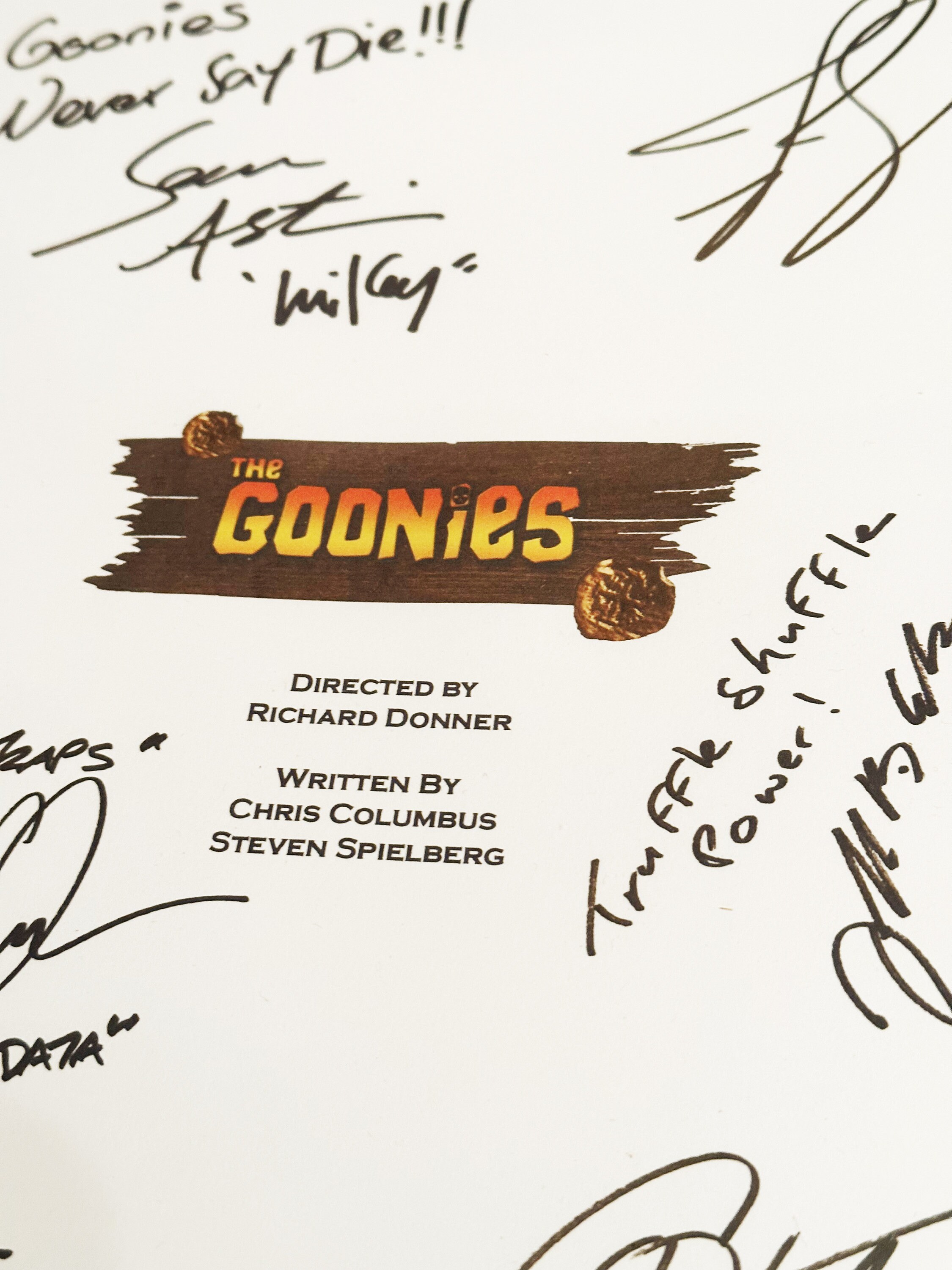 GOONIES Signed Movie Script, Screenplay, Birthday Gift, Movie Gift ...