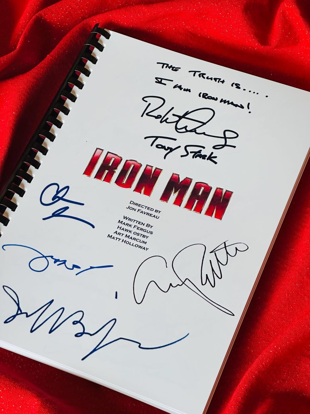 IRON, MAN Signed Movie Script, Birthday Gift, Movie Gift, Film Script ...