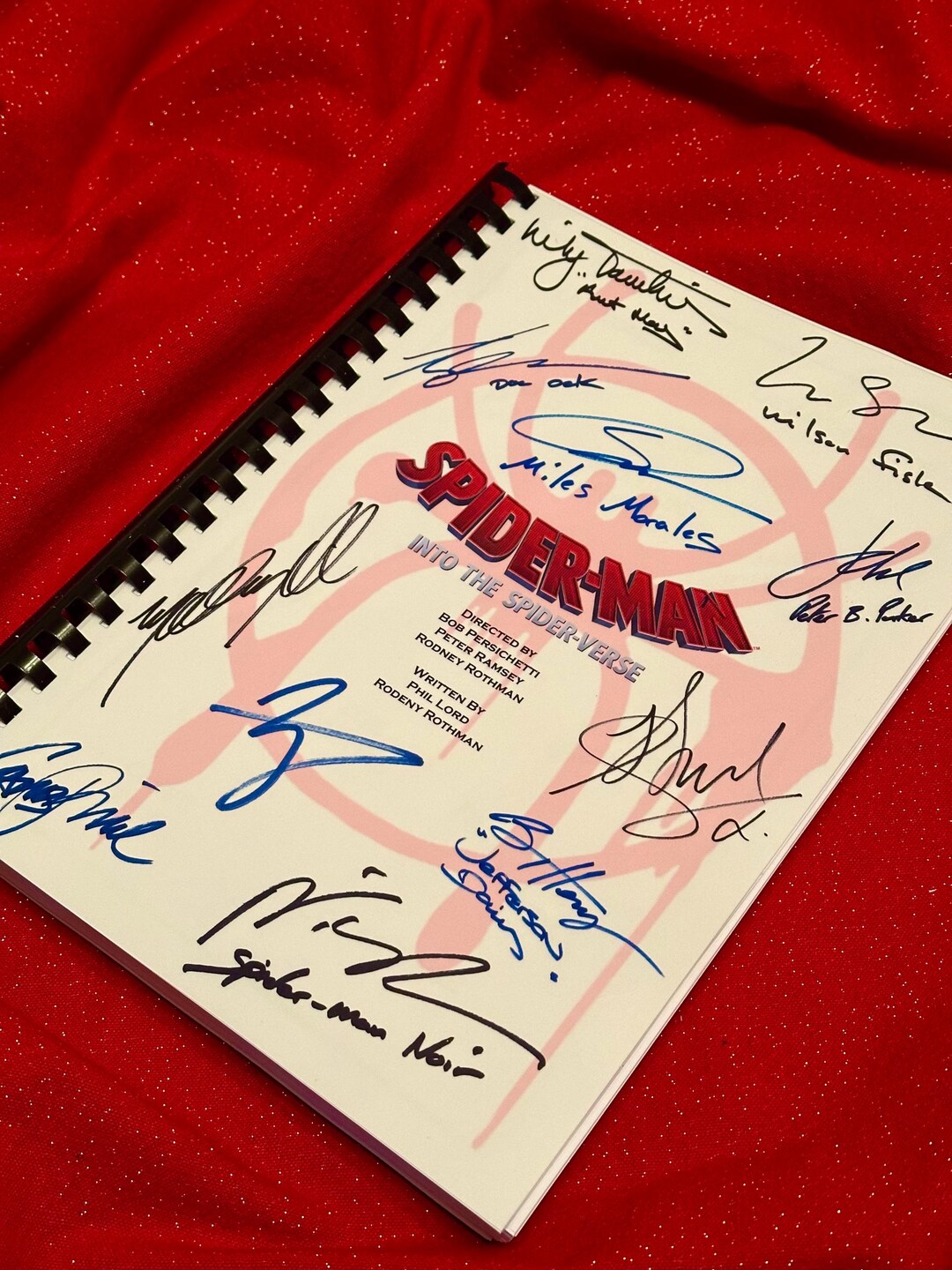 INTO THE, SPIDERVERSE Signed Movie Script, Birthday Gift, Movie Gift ...