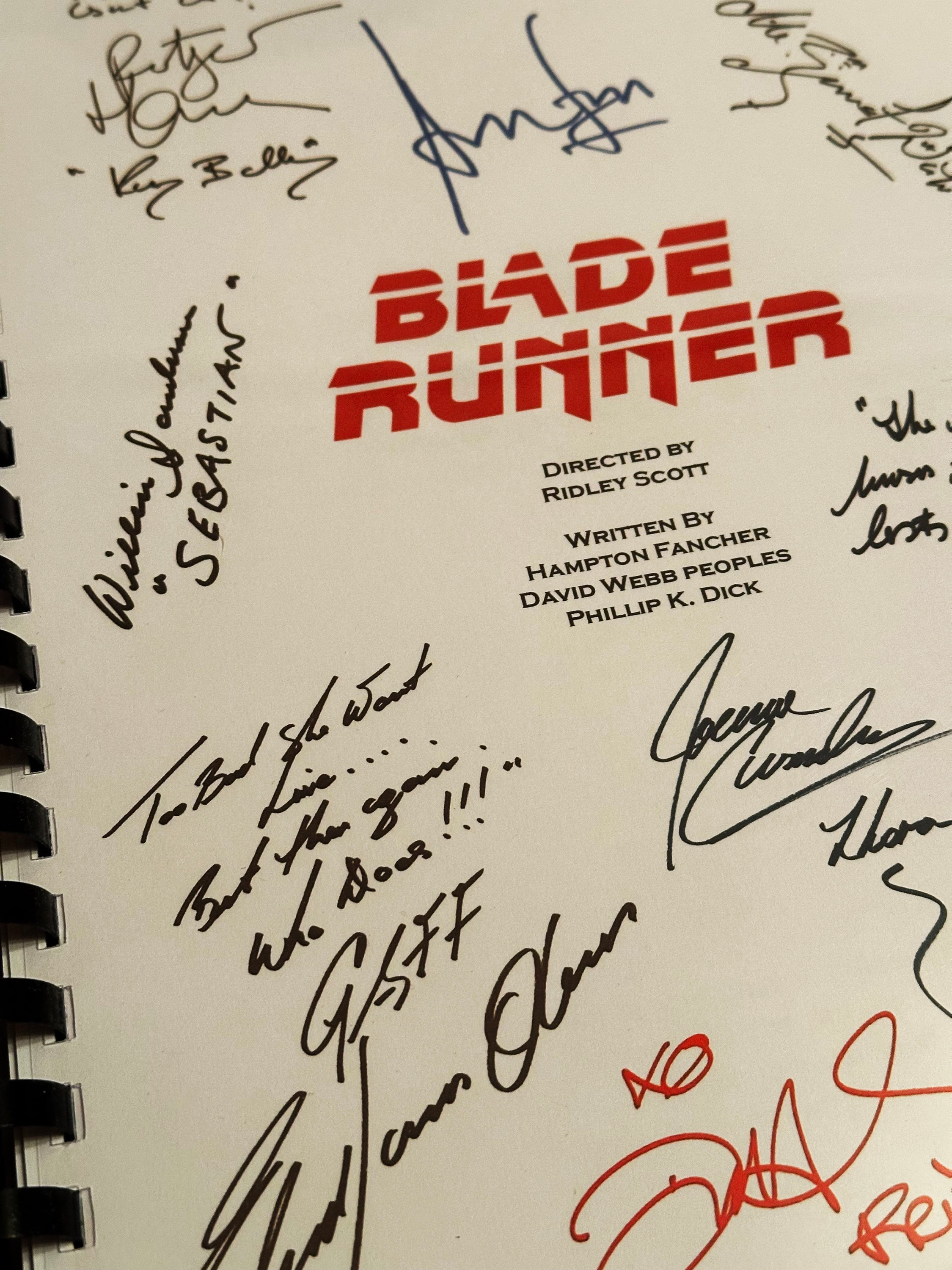 BLADE RUNNER Signed Movie Script, Birthday Gift, Movie Gift, Film ...