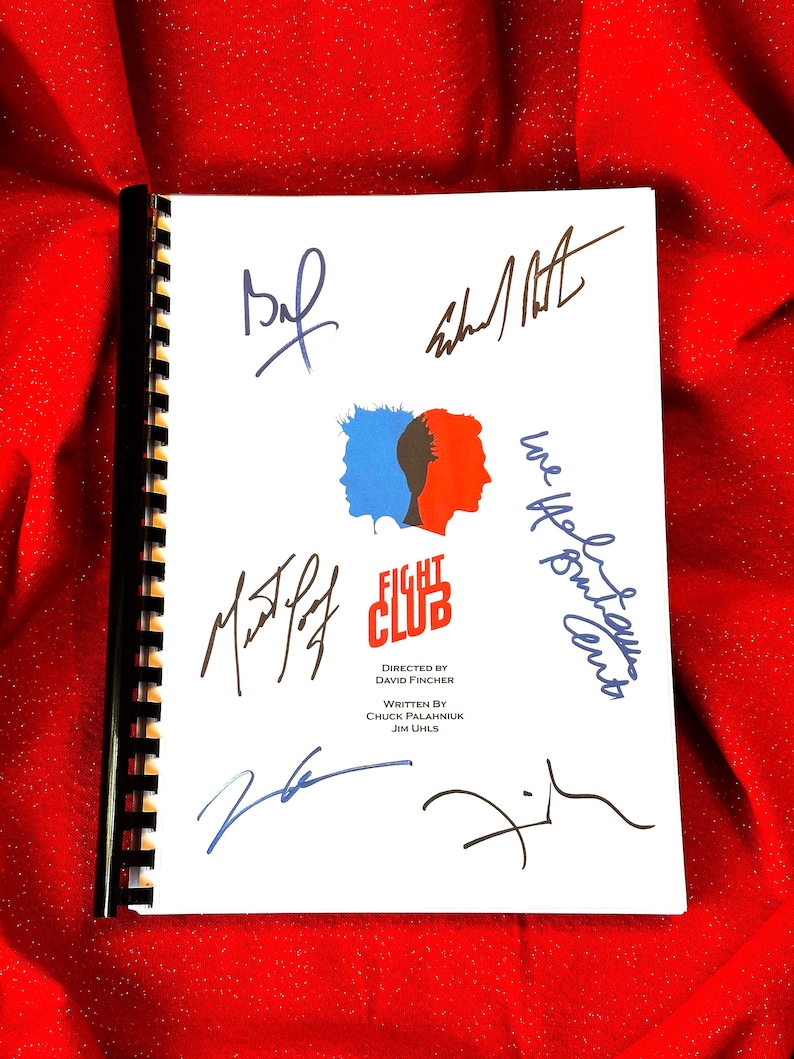 FIGHT CLUB Signed Movie Script, Birthday Gift, Movie Gift, Film Script ...