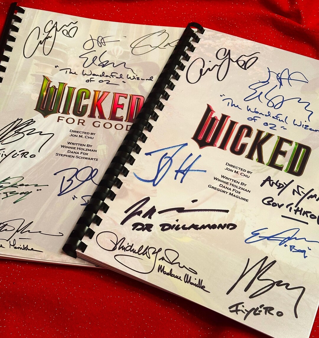 WICKED, Part 1 & 2, for Good, BOTH SCRIPTS, Movie Script, Printed Cast ...
