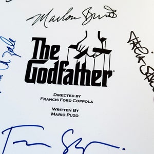 THE GODFATHER Movie Script, High Quality Printed Cast Signatures ...