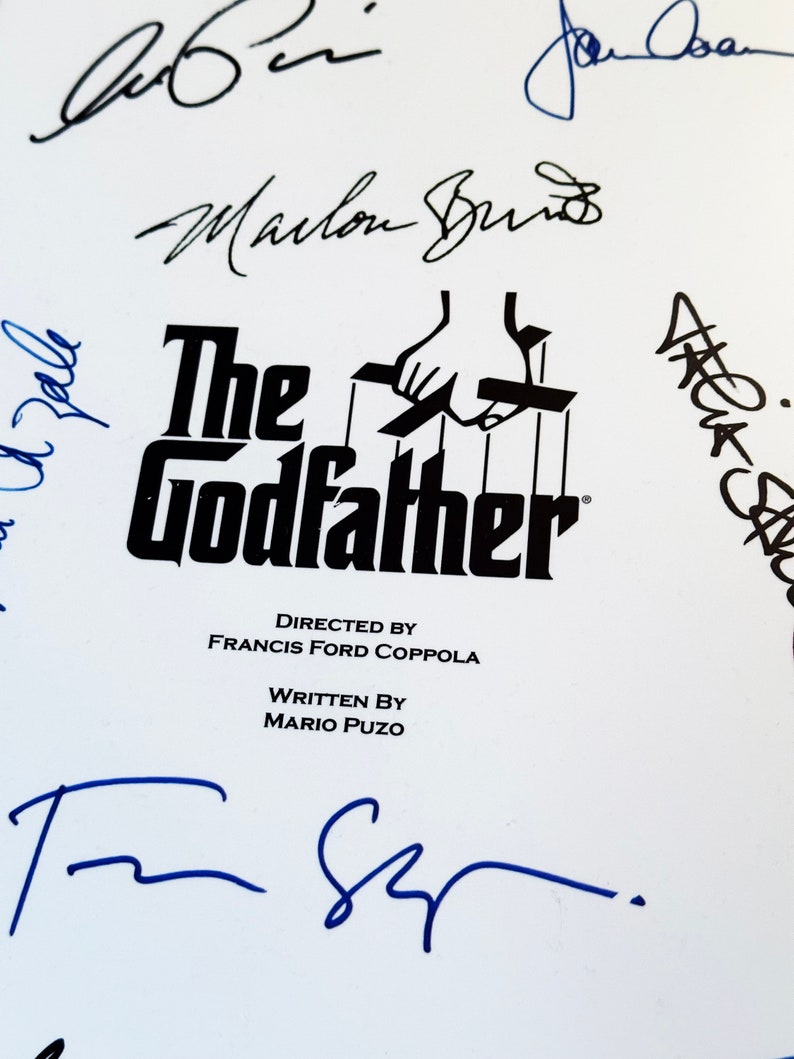 THE GODFATHER Movie Script, High Quality Printed Cast Signatures ...