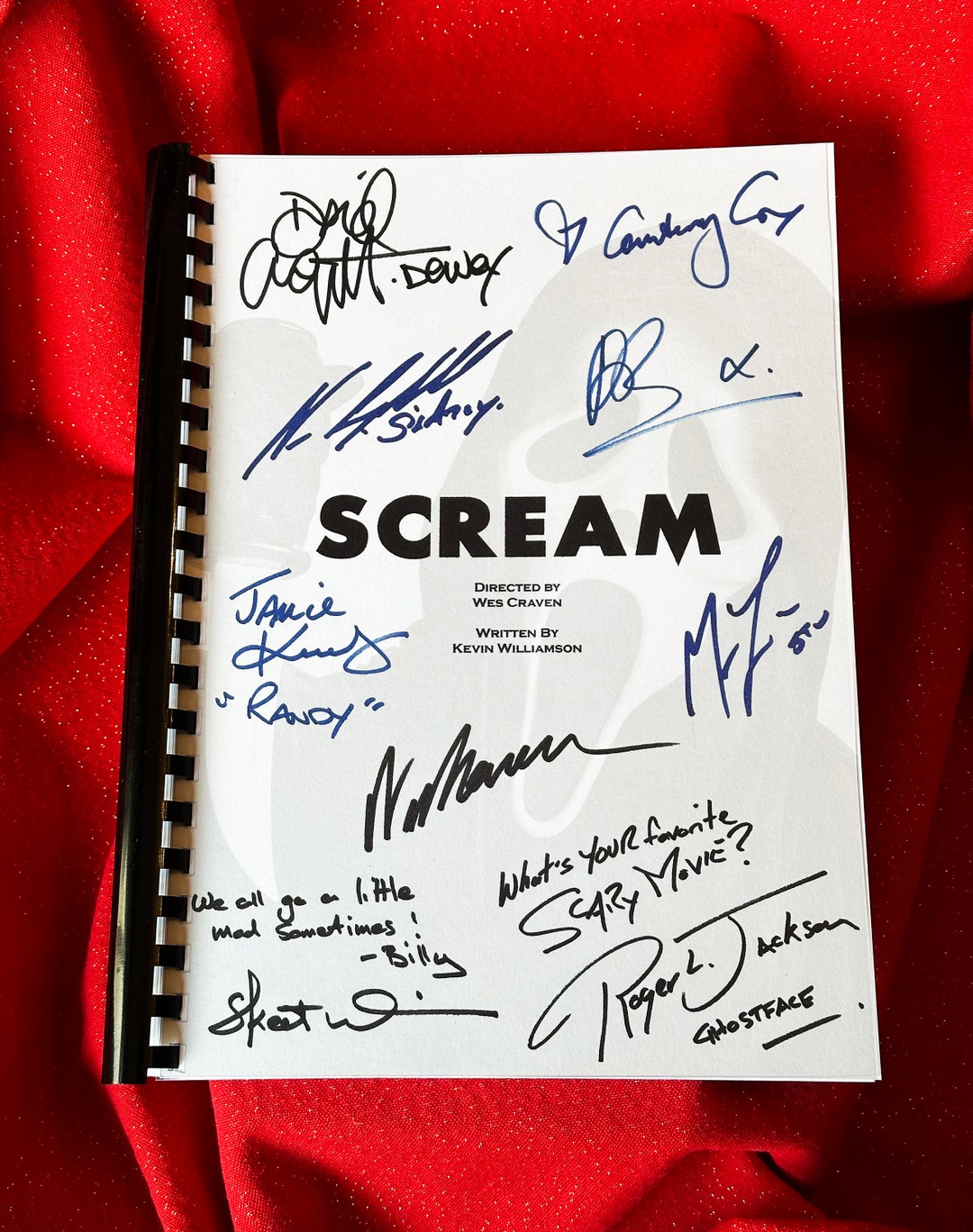 SCREAM Movie Script, Birthday Gift, Movie Gift, Film Script, Screenplay ...
