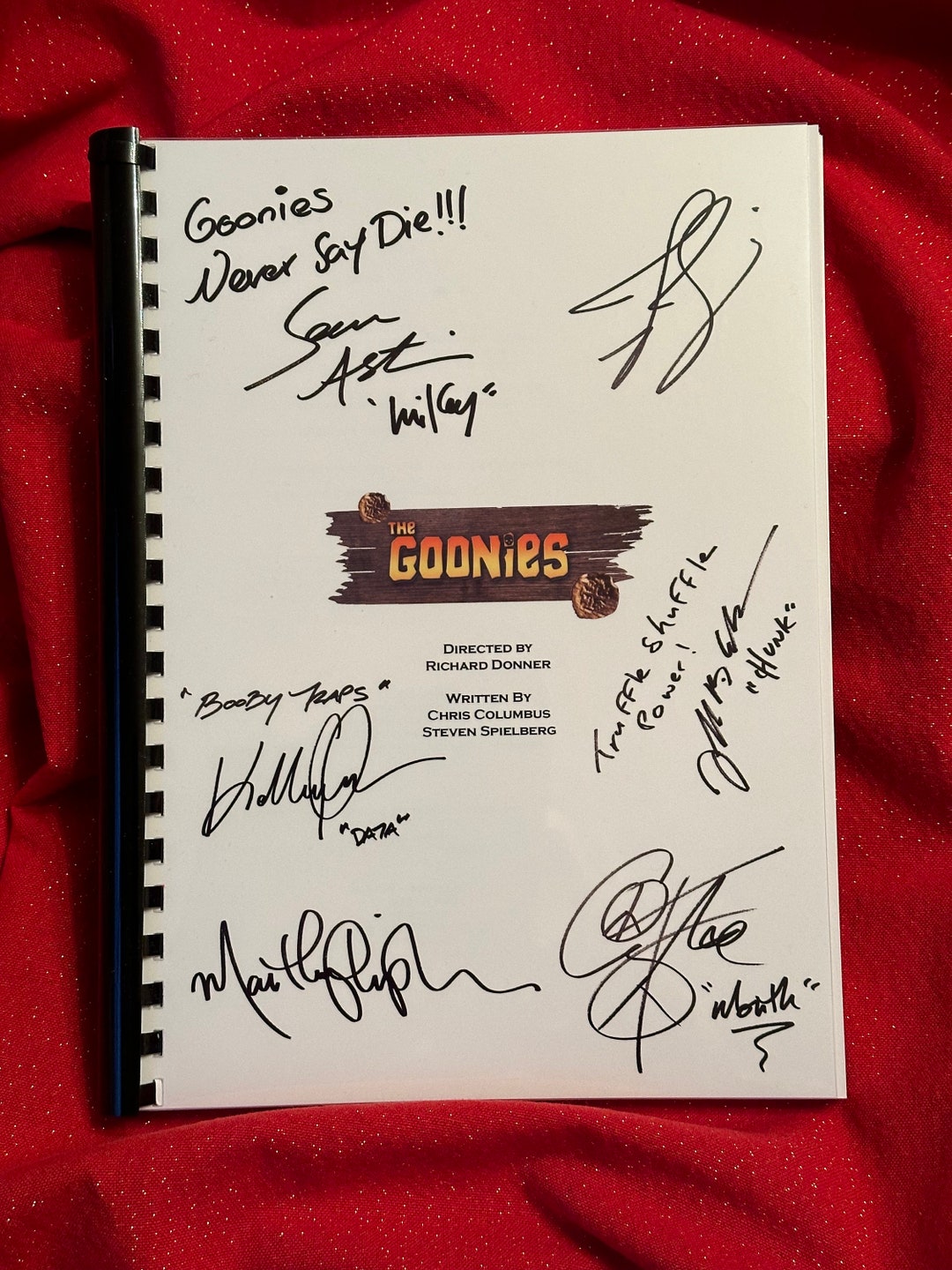 GOONIES Signed Movie Script, Screenplay, Birthday Gift, Movie Gift ...