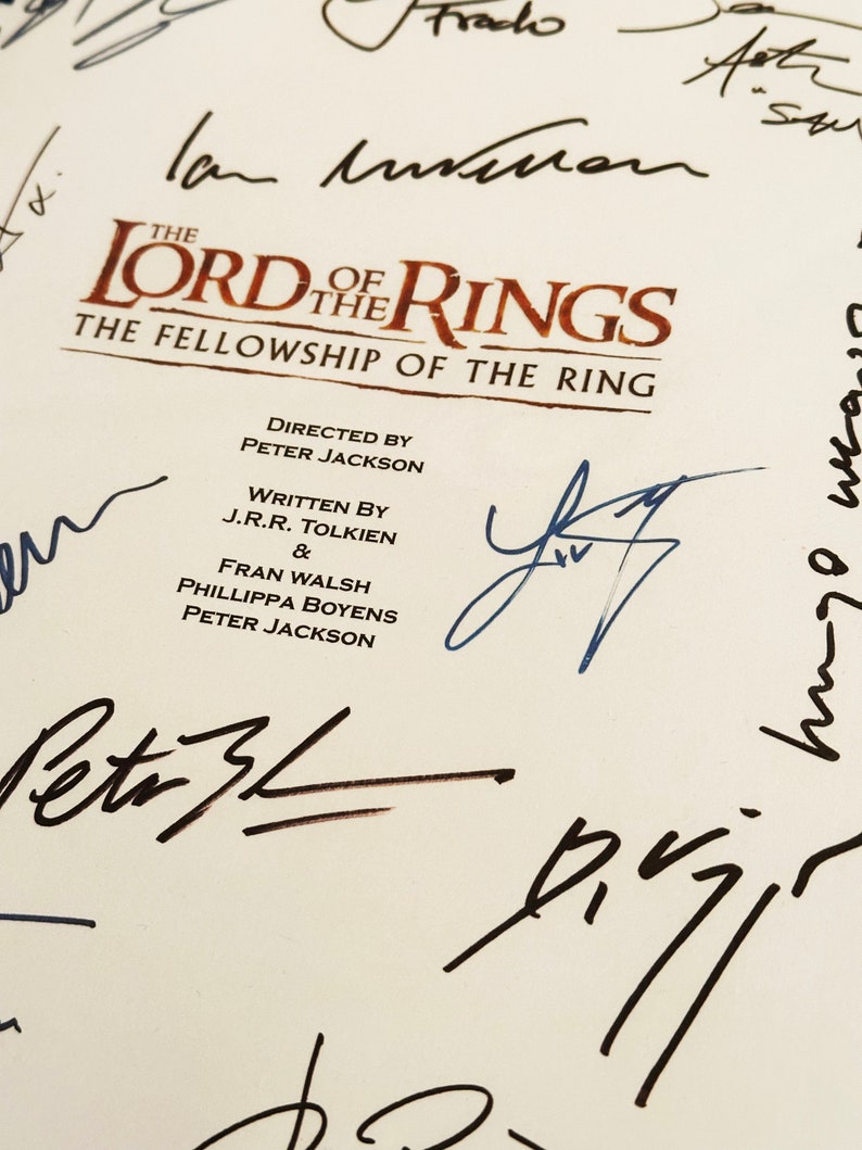Lord, Rings, Fellowship, Movie Script, Birthday Gift, Movie, Film ...