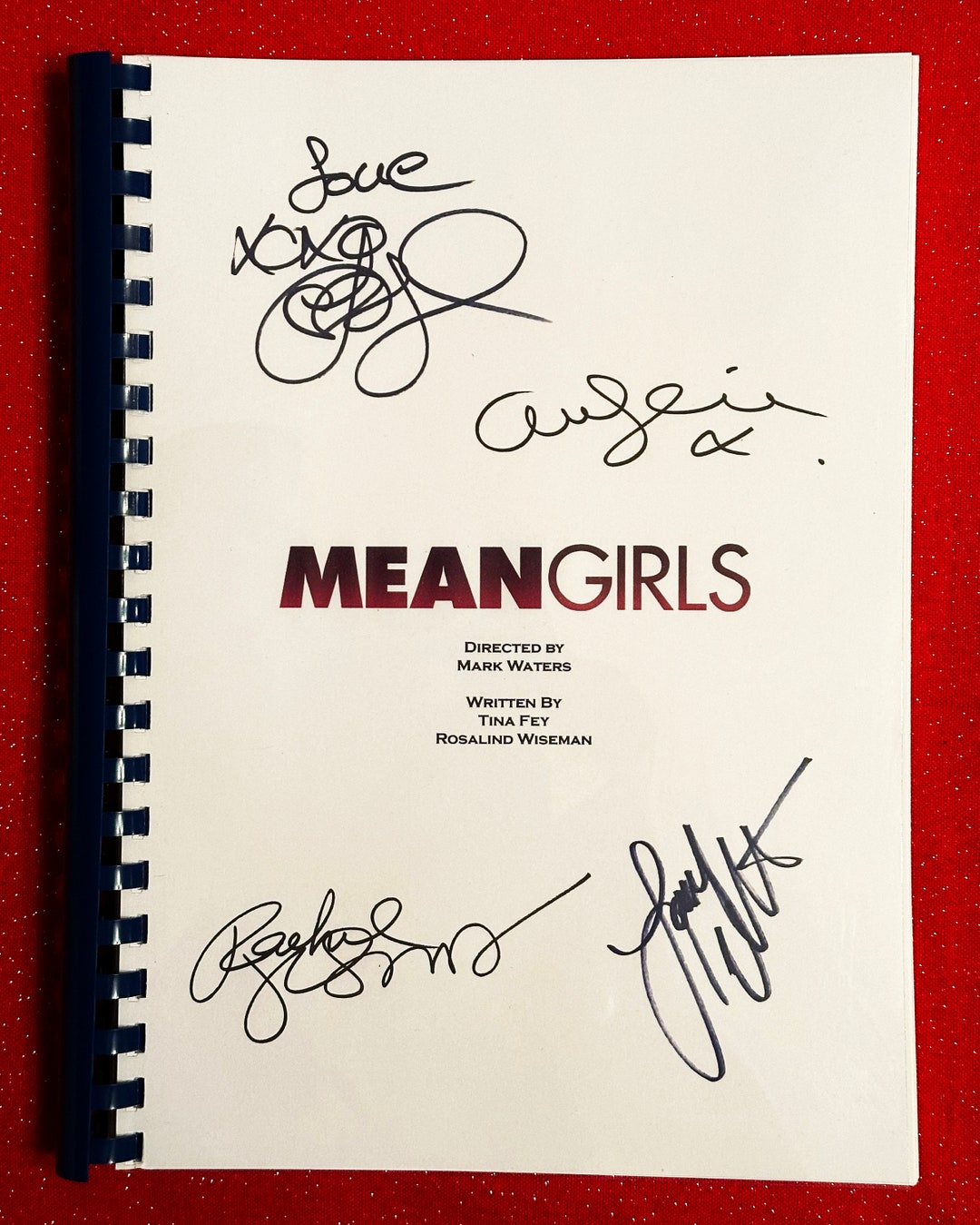 MEAN GIRLS Signed Movie Script, Birthday Gift, Movie Gift, Film Script ...