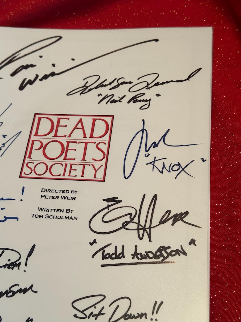 DEAD POETS Movie Script, Present, Birthday Gift, Movie Gift, Film ...