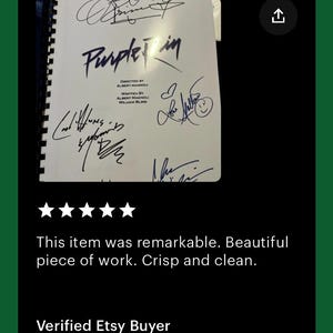 PURPLE, RAIN Signed Movie Script, Screenplay, Prince, Present, Birthday ...