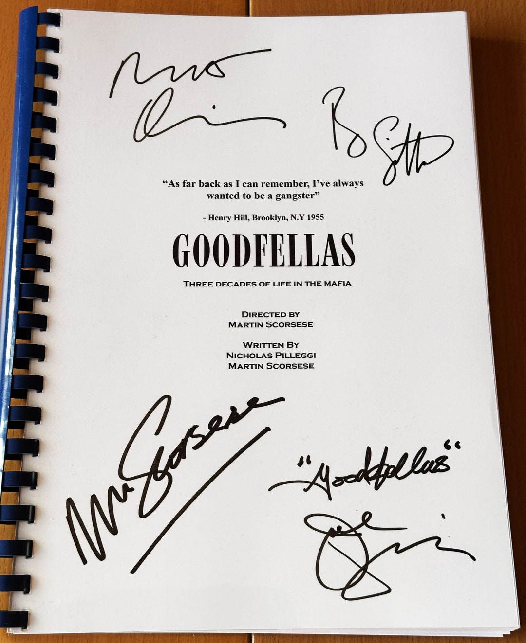 GOODFELLAS Signed Movie Script, Movie Present, Birthday Gift, Movie ...