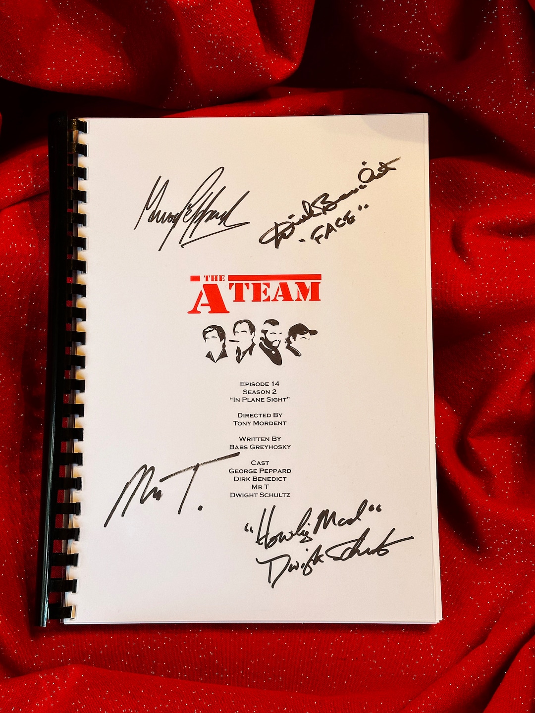 THE A-TEAM Signed Script, Movie Present, Birthday Gift, Movie Gift ...