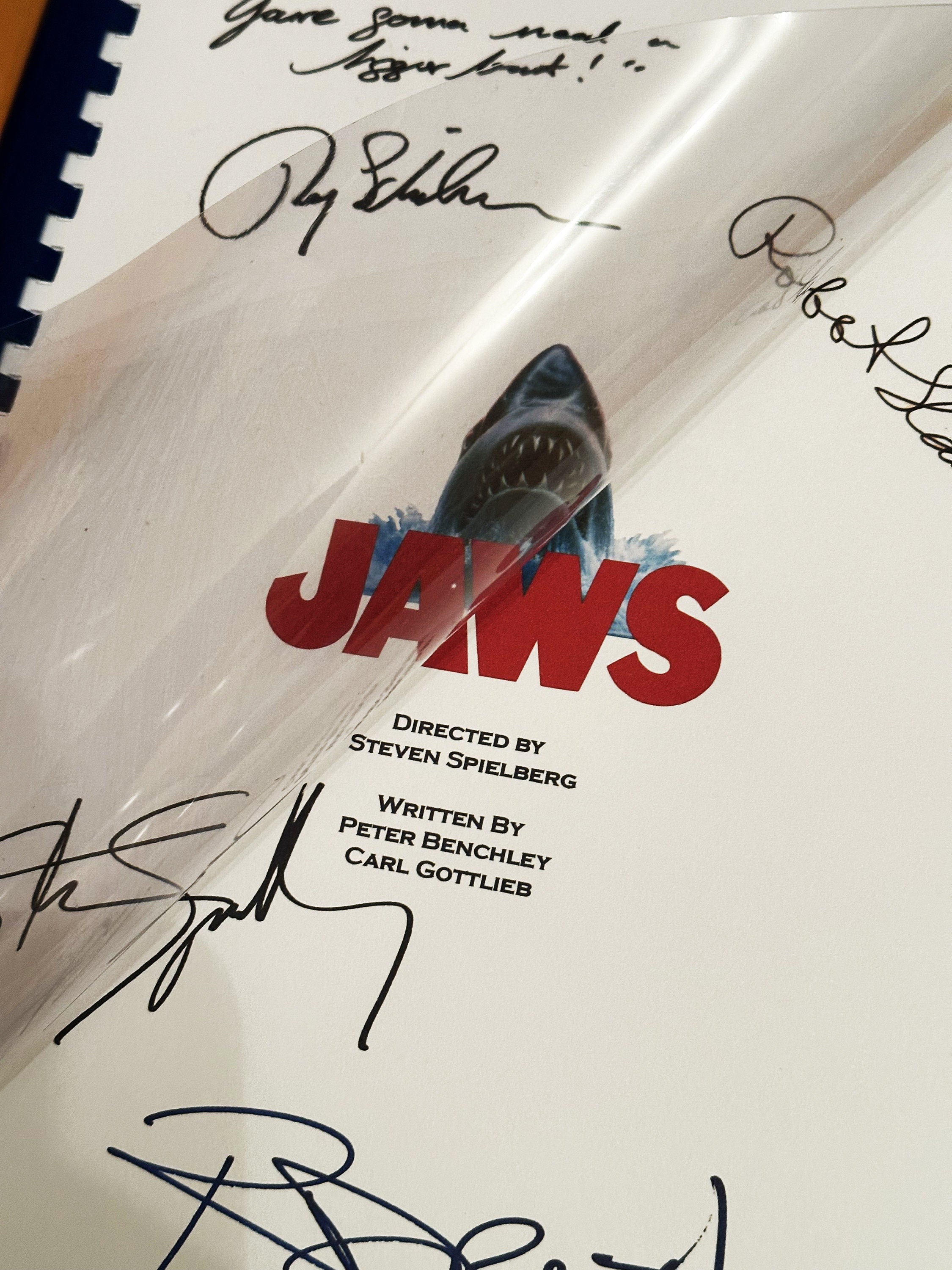 Jaws Signed Movie Script, Present, Birthday Gift, Movie Gift, Film ...